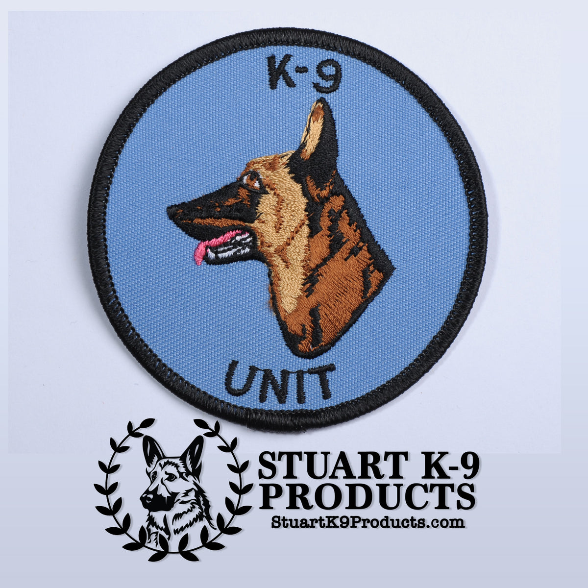 K-9 Unit Belgian Malinois Round Head Patch Blue/Black |Left Facing – StuartK9Products