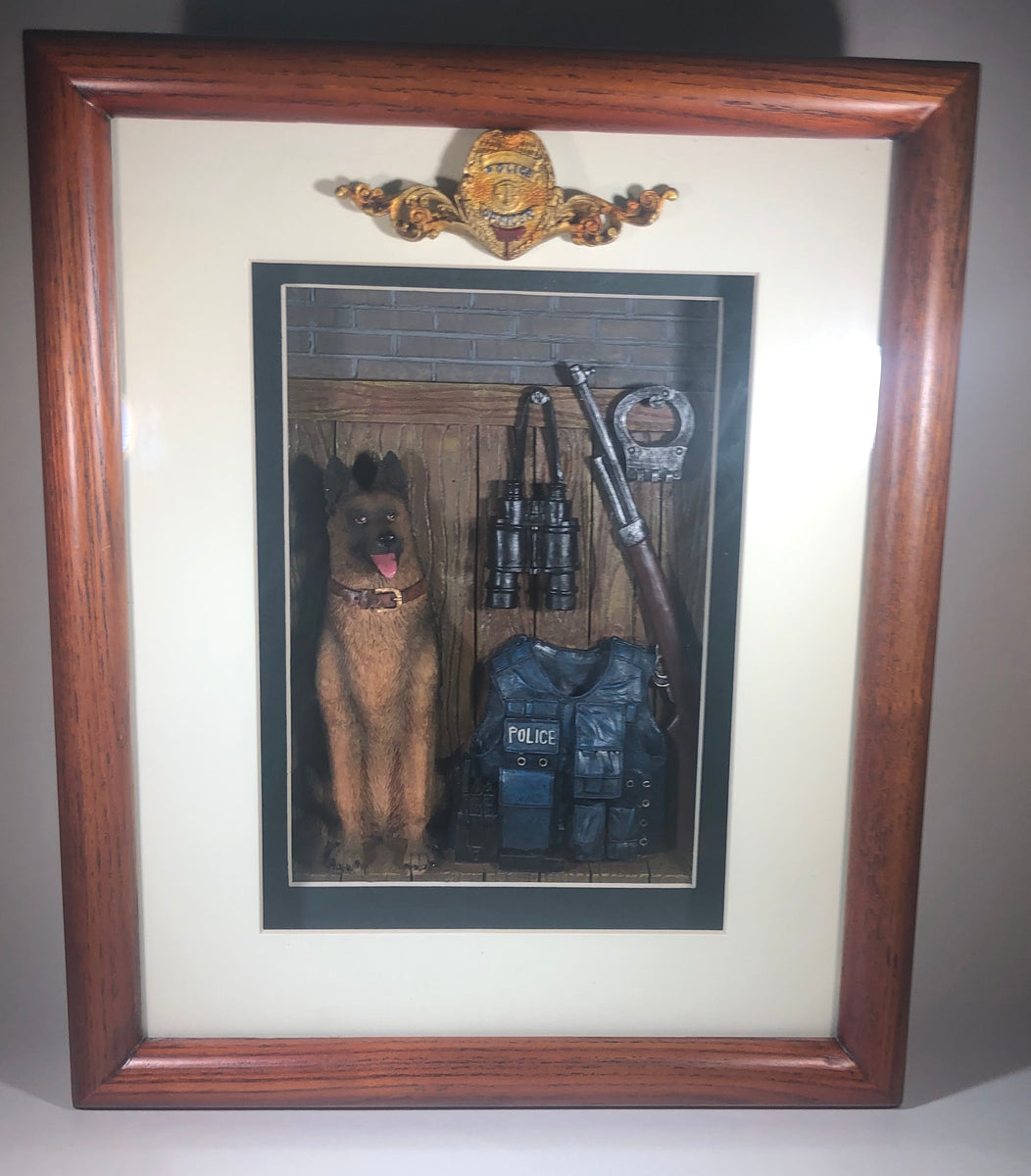 PE89163 Police K9 Unit German Shepherd Shadow Box – StuartK9Products